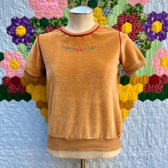 Aileen Girl | Shirts & Tops | 97s Girls Embroidered Velour Shirt | Poshmark